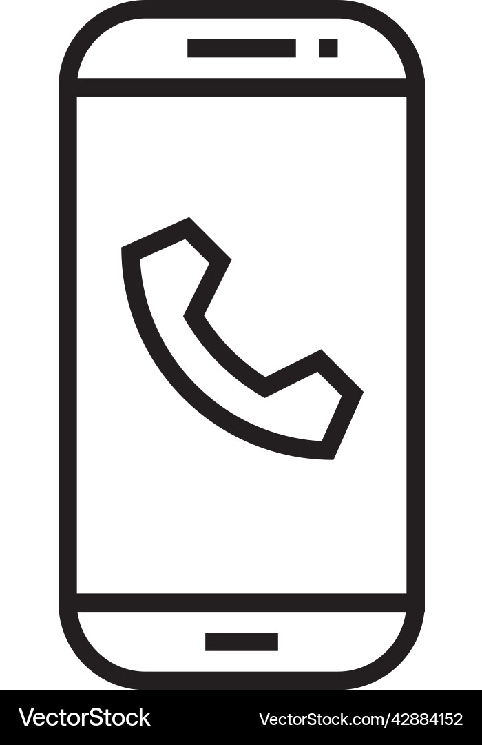 Phone call line icon smartphone with handle sign Vector Image
