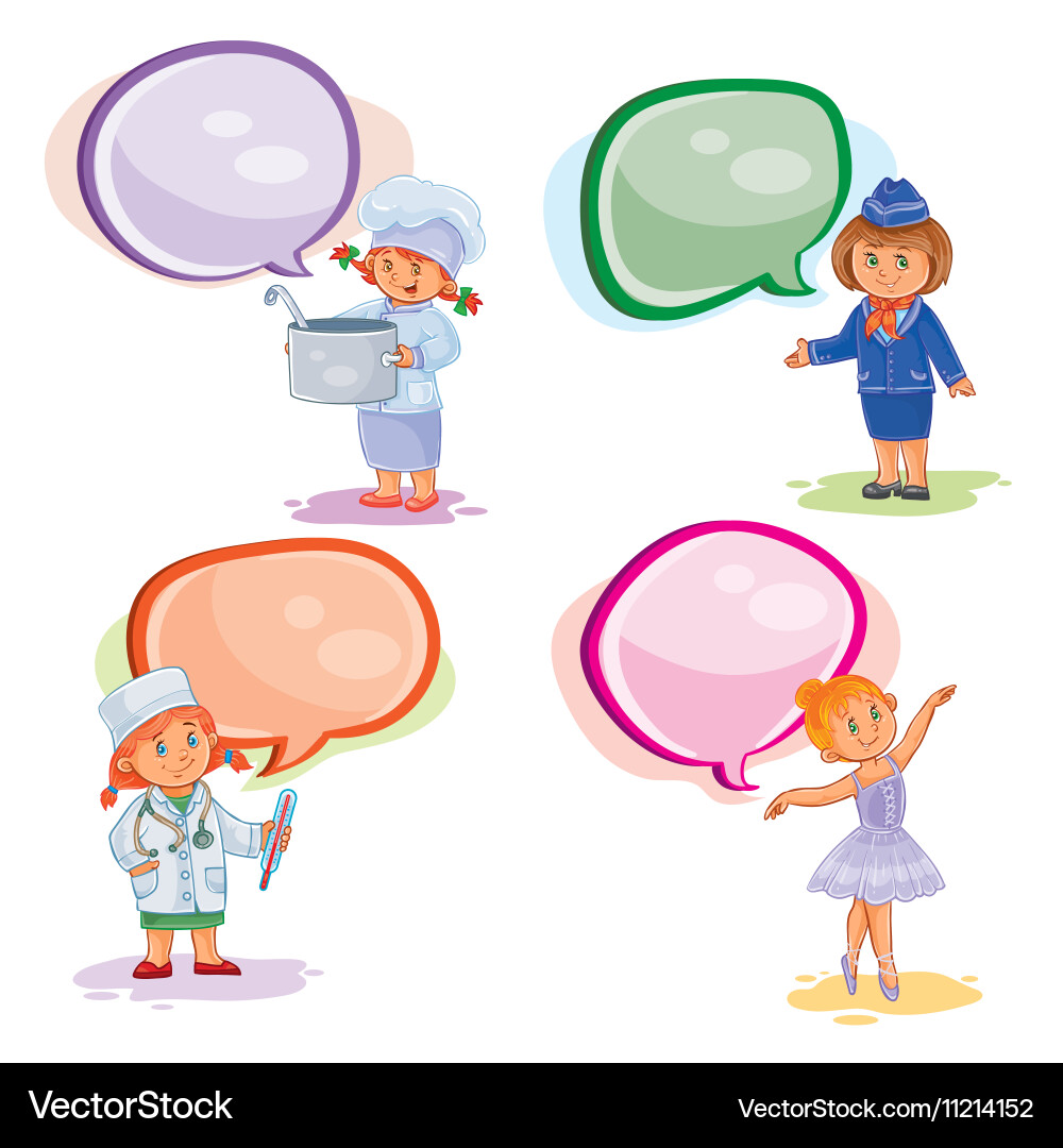 Set icons of small children different Royalty Free Vector