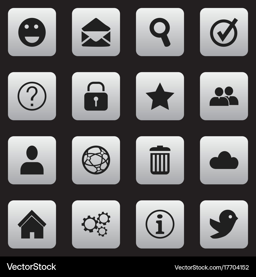 Set of 16 editable web icons includes symbols Vector Image