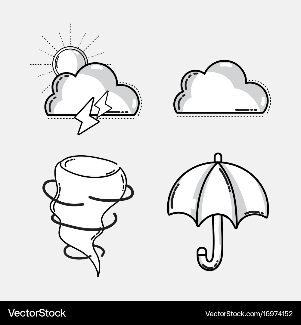 Set weather conditions and natural temperature Vector Image