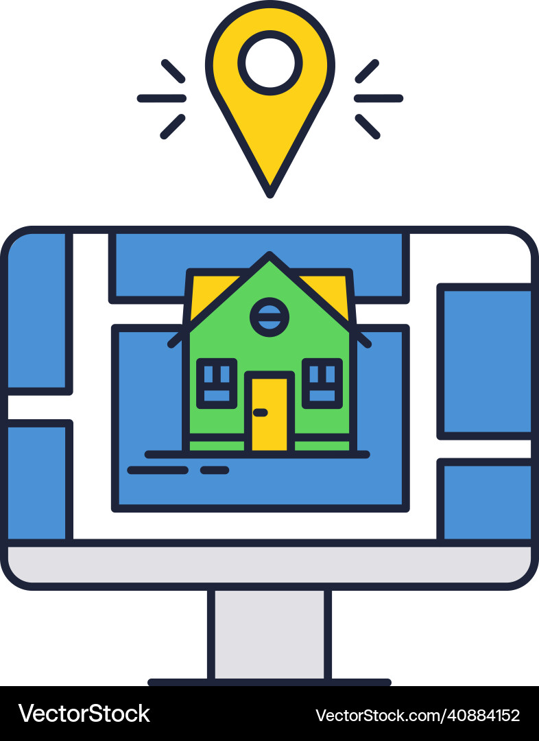 Store location icon digital map with shop pin Vector Image
