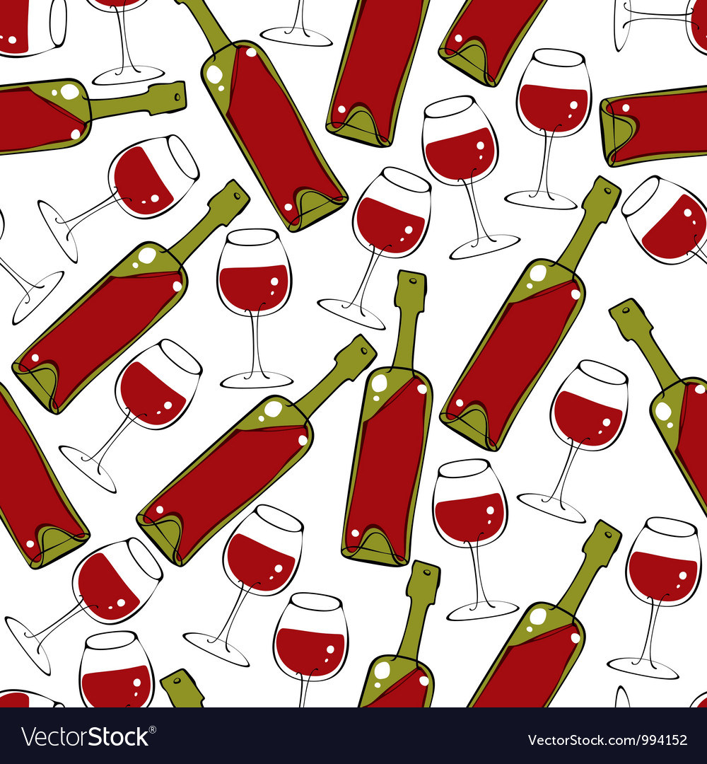 Wine seamless pattern Royalty Free Vector Image