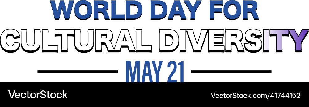 World day for cultural diversity banner design Vector Image