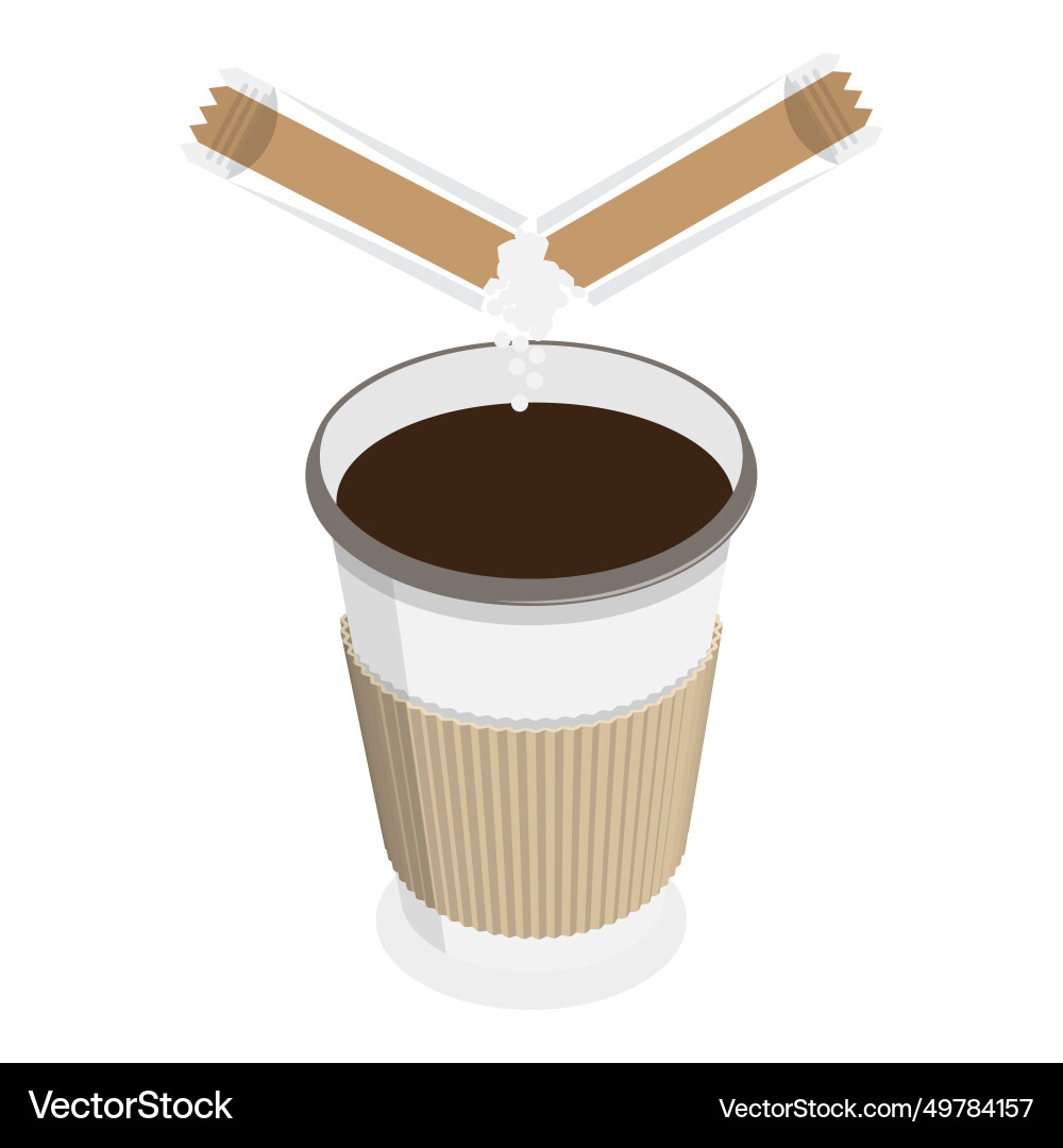 3d isometric flat icon of sugar packs set Vector Image