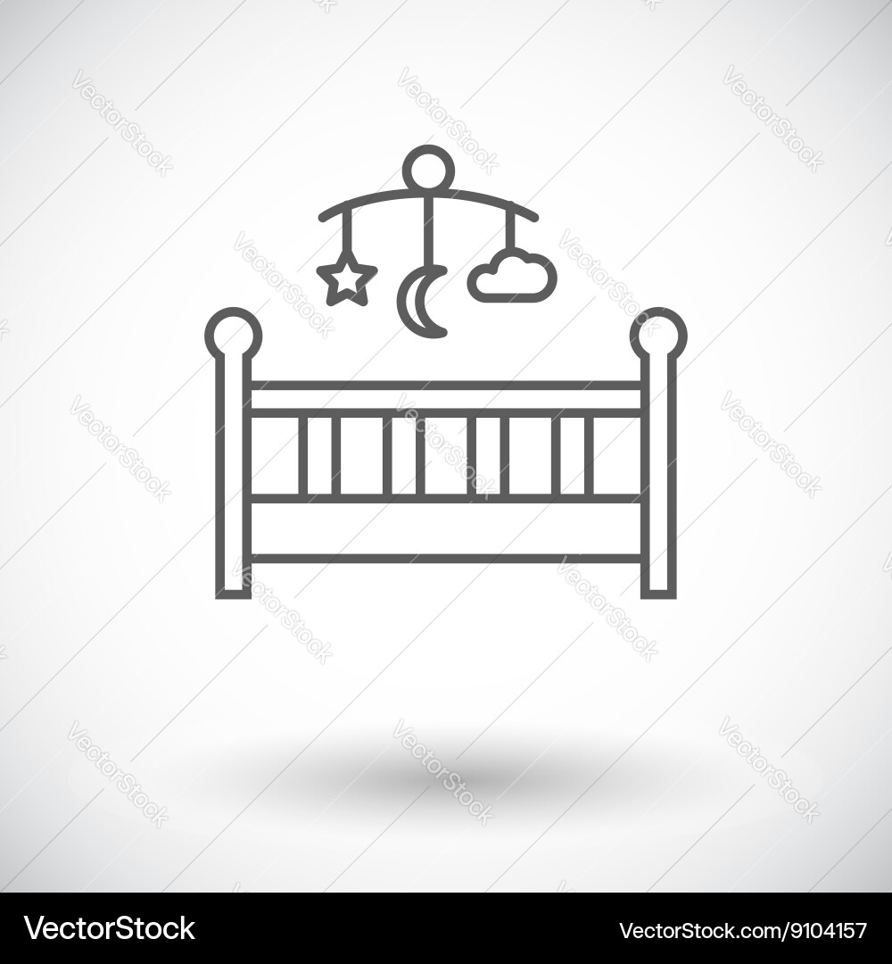 Baby bed icon flat Royalty Free Vector Image - VectorStock