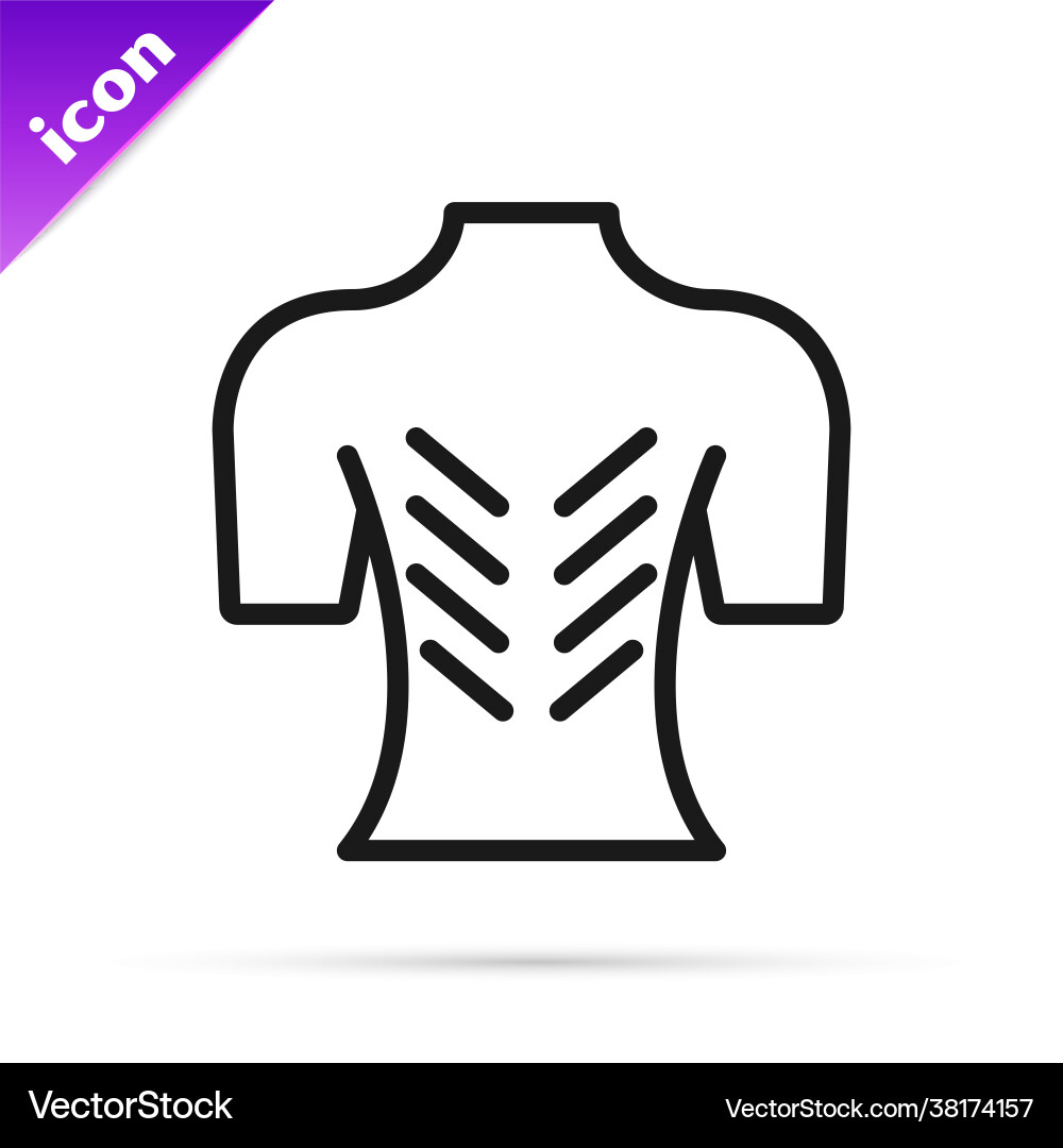 Black line massage icon isolated on white Vector Image