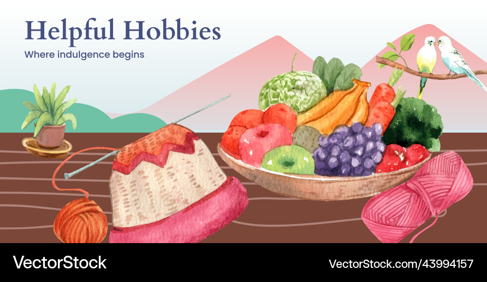 Blog header template with self care hobbie Vector Image