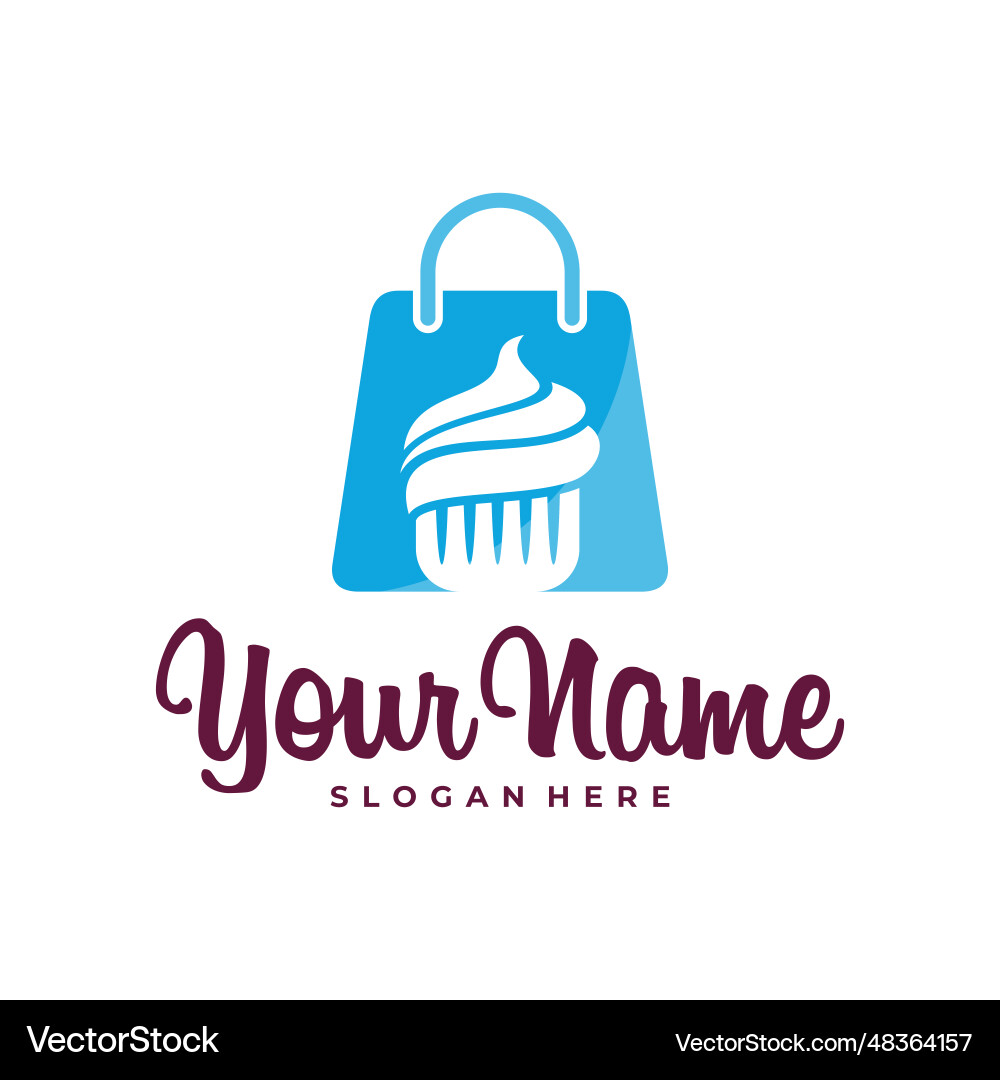 Cake shop logo design icon symbol template Vector Image