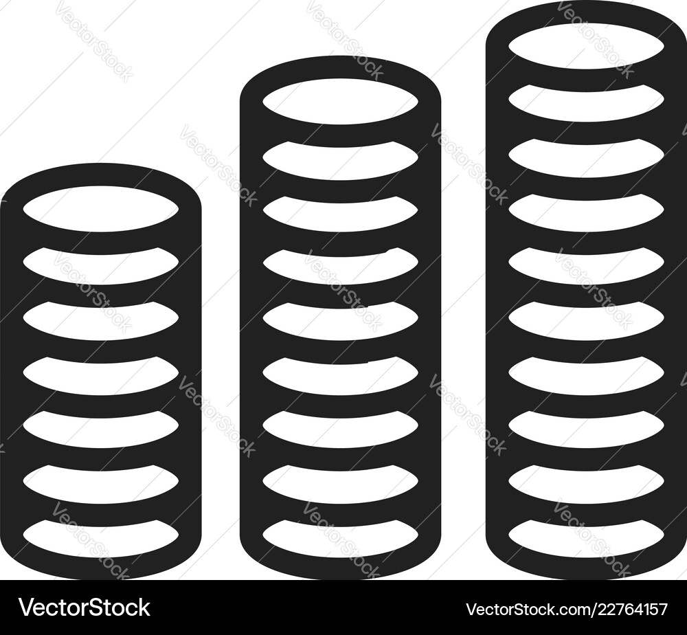 Coin stack money icon simple style Royalty Free Vector Image