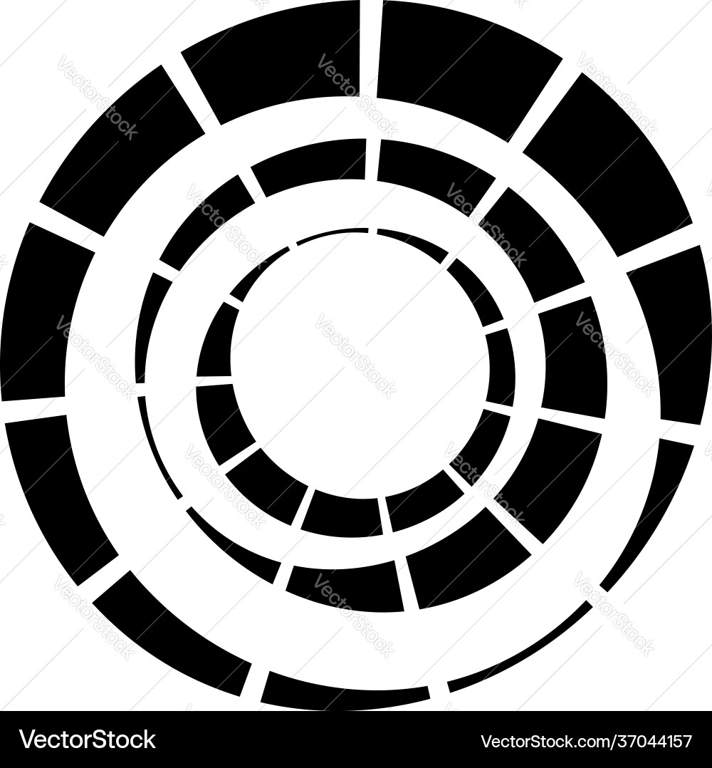 Dashed lines spiral swirls and twirls concentric Vector Image