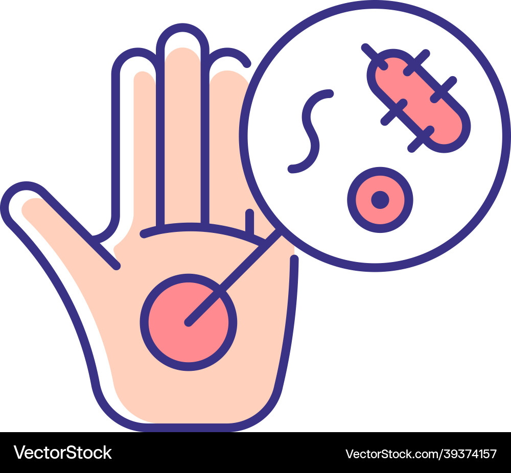 Dirty hands rgb color icon Royalty Free Vector Image