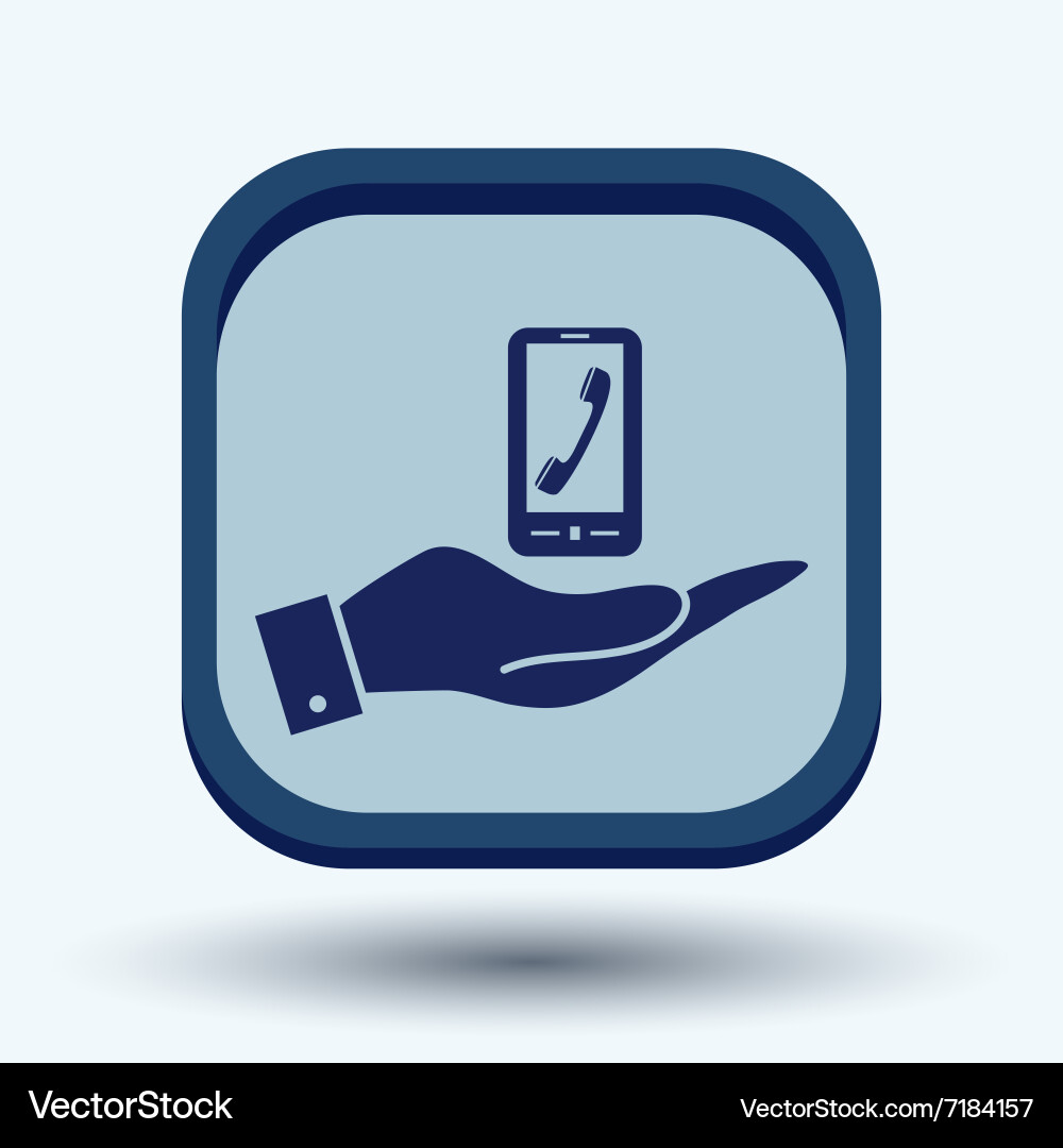 Hand holding a smartphone with the symbol Vector Image