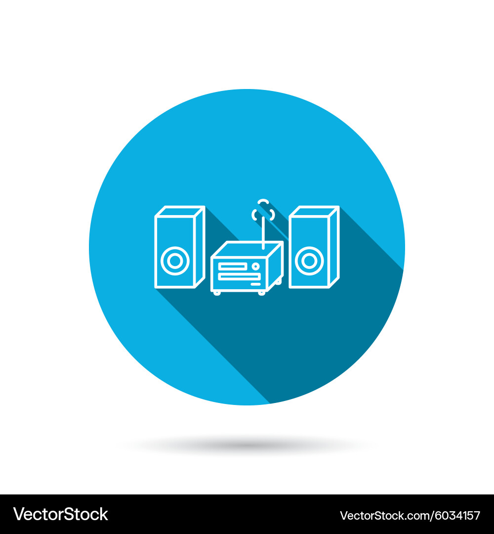 Music center icon stereo system sign Royalty Free Vector