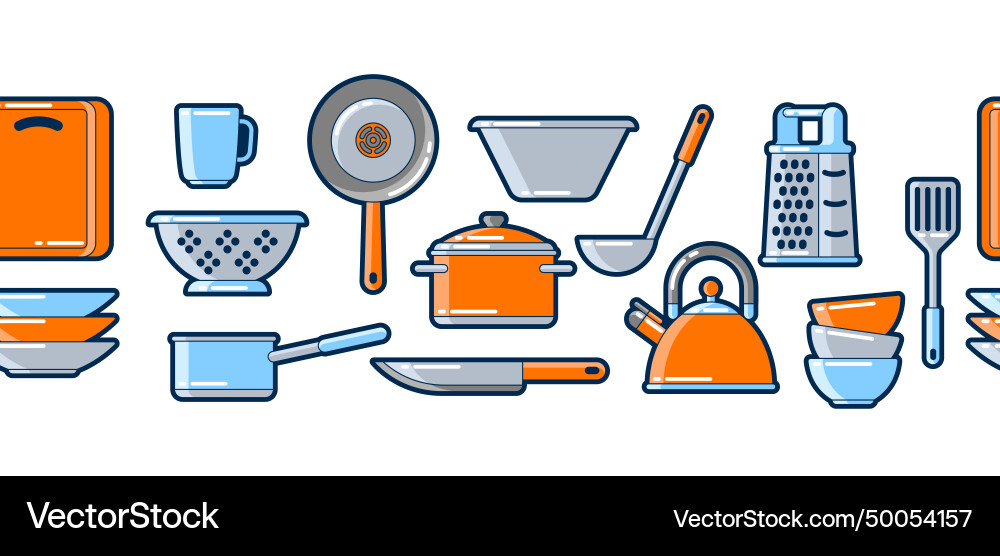 Pattern with kitchen utensils cooking tools for Vector Image