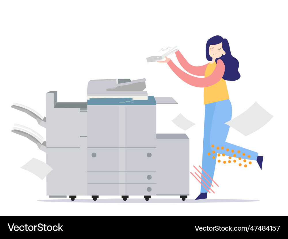 Printing machine office equipment photocopy Vector Image