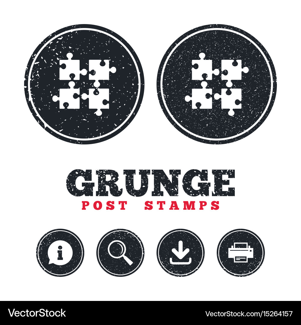 Puzzles pieces sign icon strategy symbol Vector Image