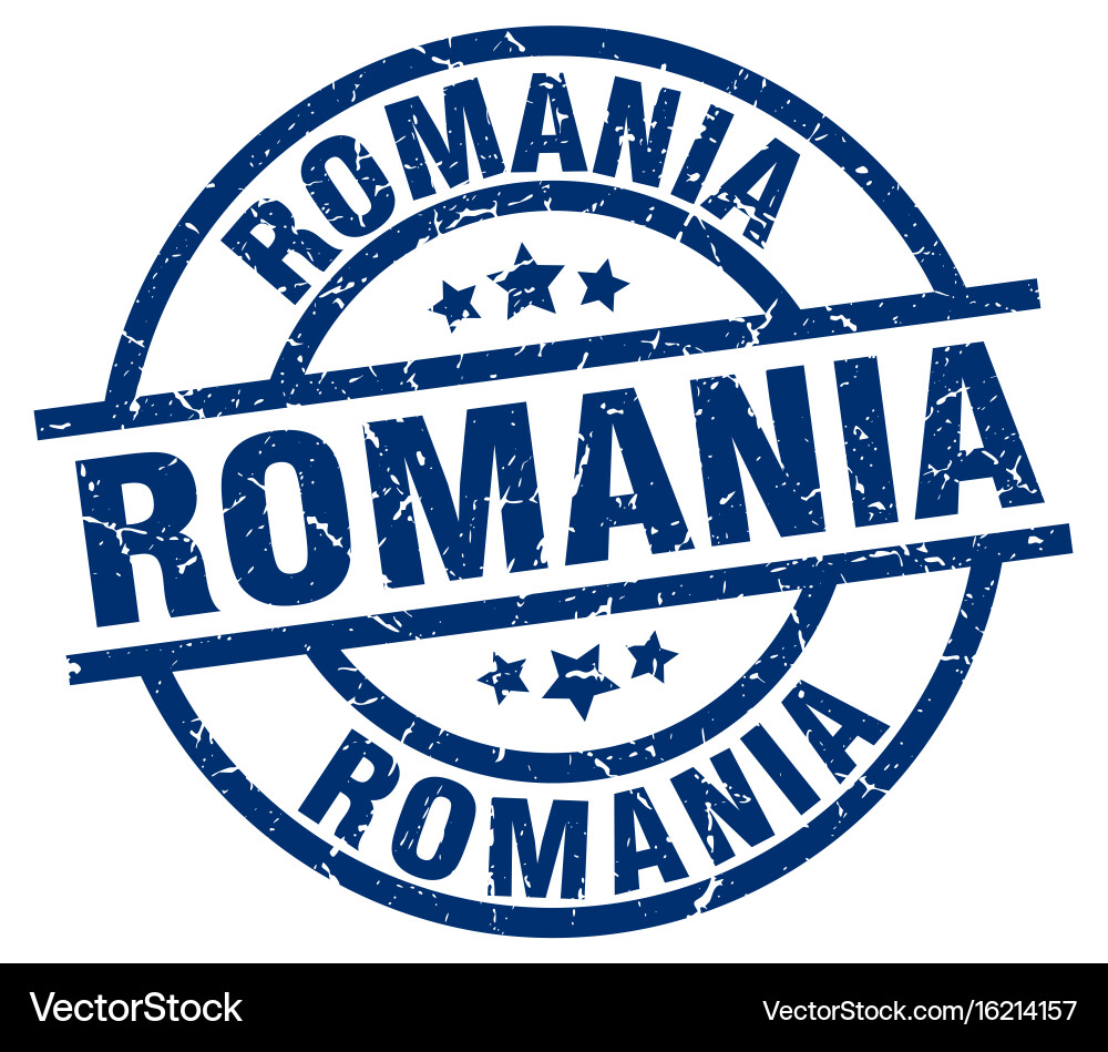 Romania blue round grunge stamp Royalty Free Vector Image