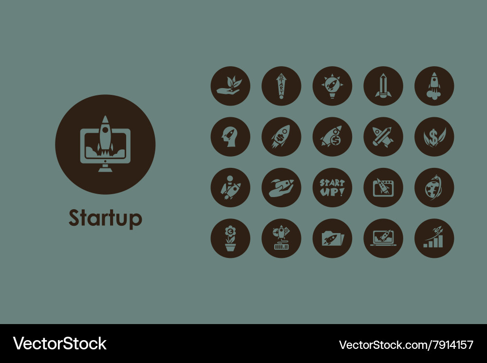 Set of startup simple icons Royalty Free Vector Image