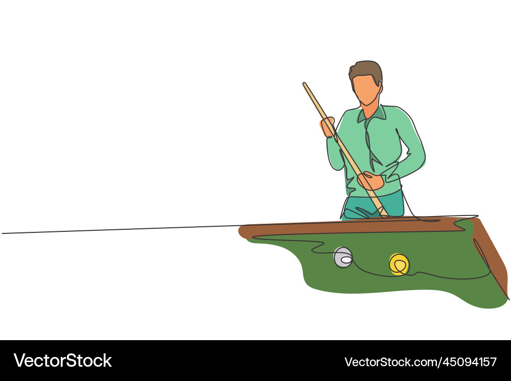 Single continuous line drawing of young handsome Vector Image