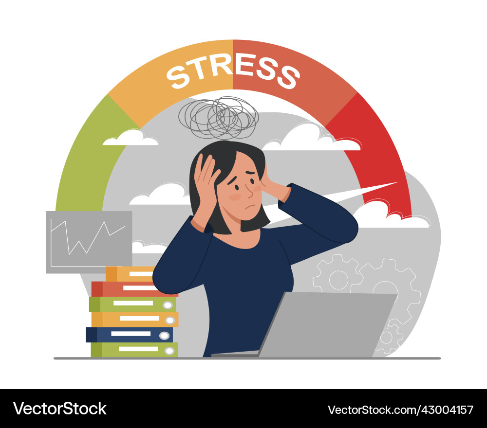 Woman in stress Royalty Free Vector Image - VectorStock