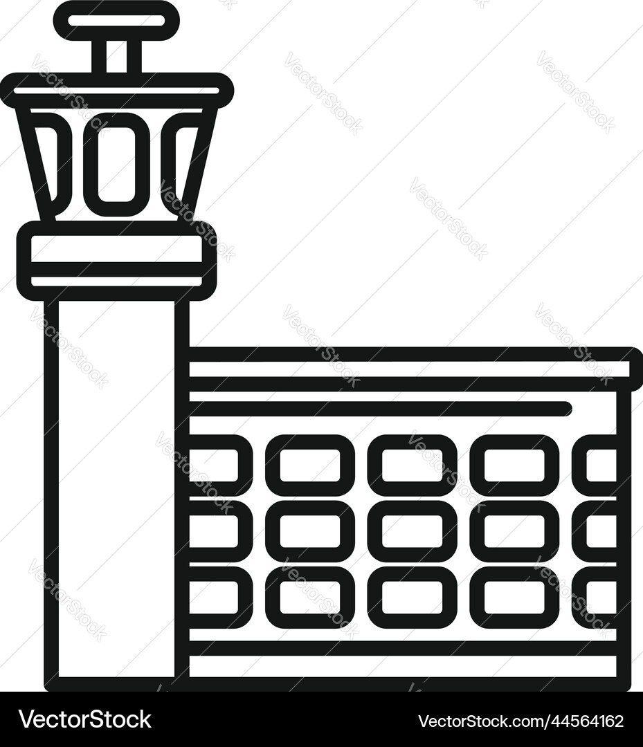 Airport tower icon outline ground support Vector Image