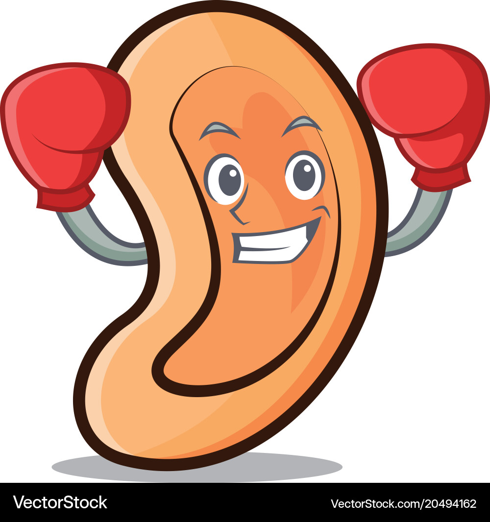 Boxing ear character cartoon style Royalty Free Vector Image