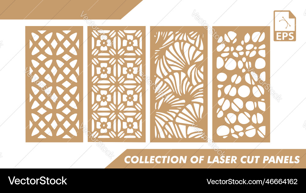 Collection of laser cut panels Royalty Free Vector Image