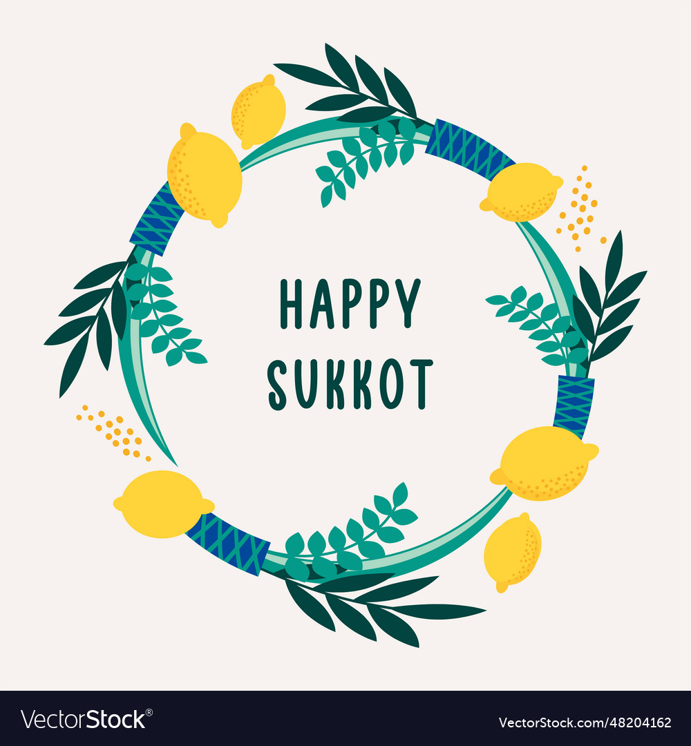 Happy sukkot- template poster banner jewish Vector Image