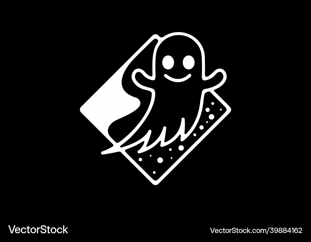 Line art of halloween ghost Royalty Free Vector Image