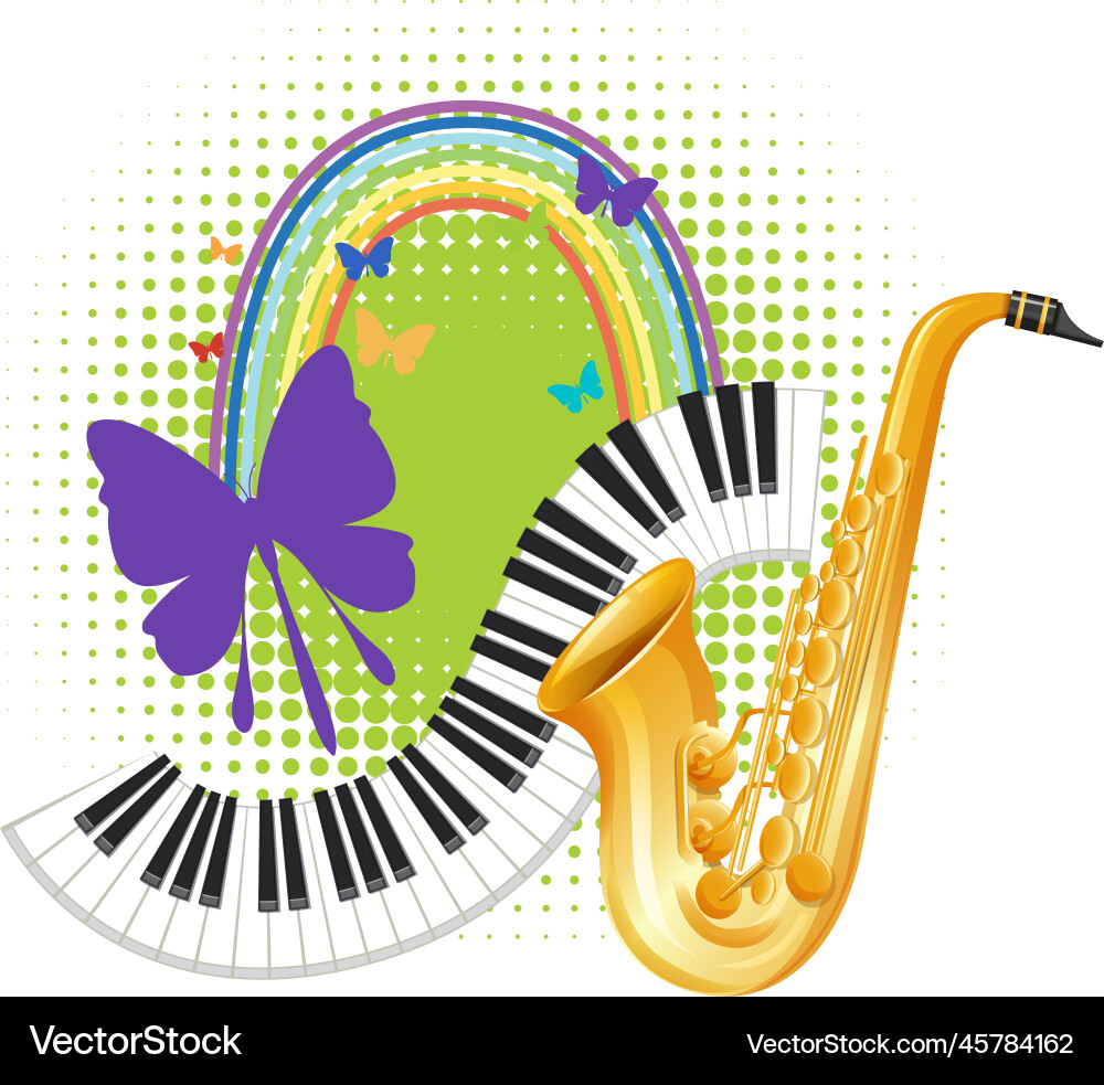 Saxophone musical instrument for banner design Vector Image
