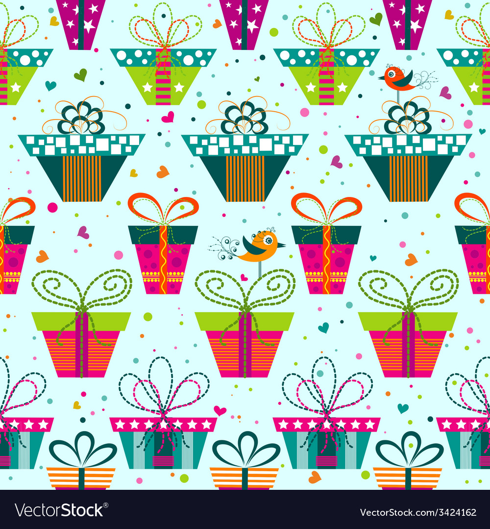 Seamless gift pattern Royalty Free Vector Image