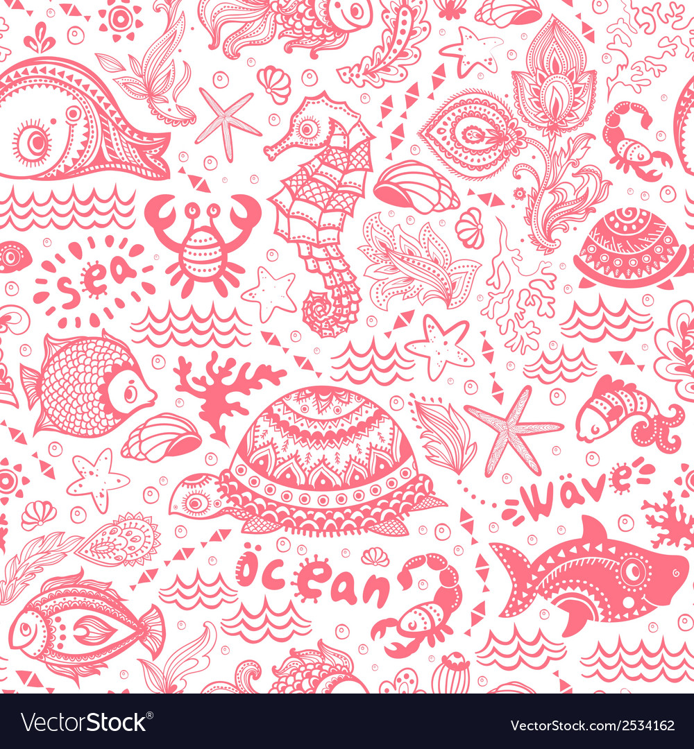 Set of fish and shells Royalty Free Vector Image Set of fish and shells Royalty Free Vector Image