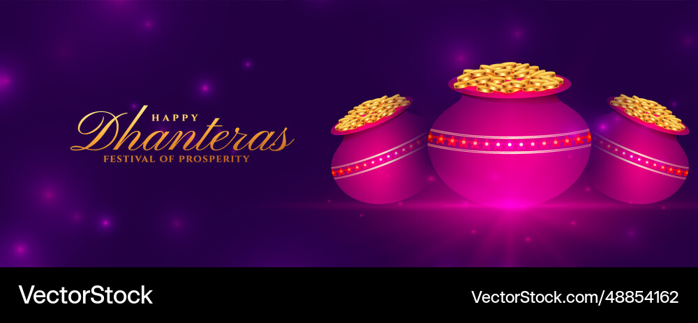 Shiny happy dhanteras celebration wallpaper Vector Image