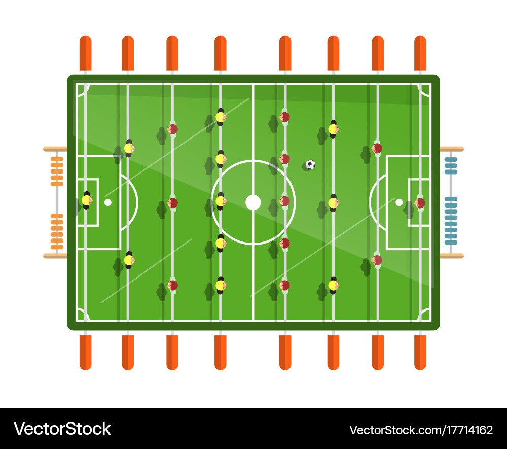 Table football flat design isolated on white Vector Image