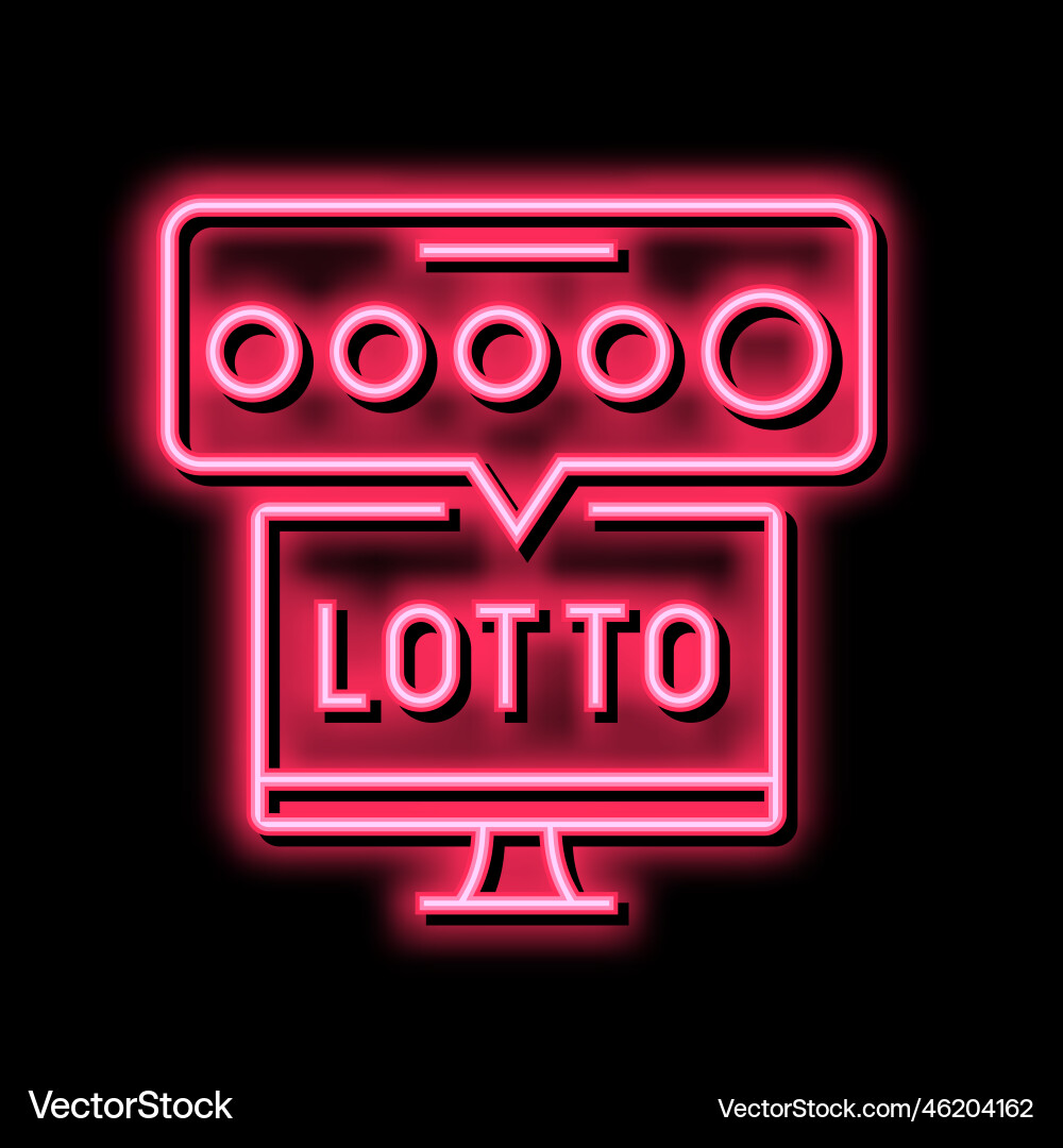 Tv lotto neon glow icon Royalty Free Vector Image