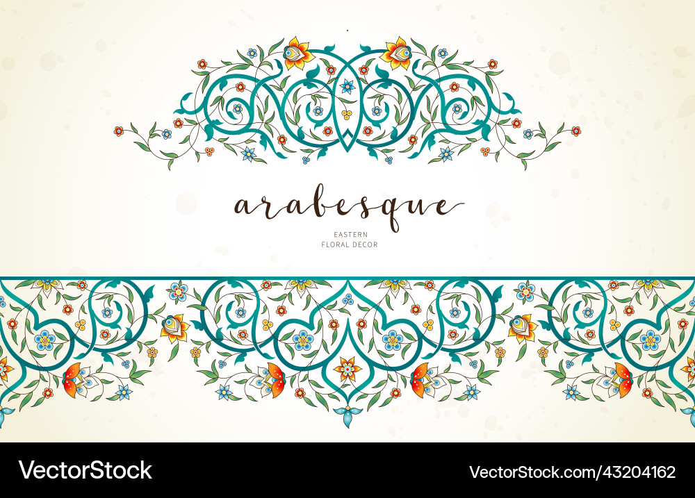 Vintage floral decor in eastern style Royalty Free Vector