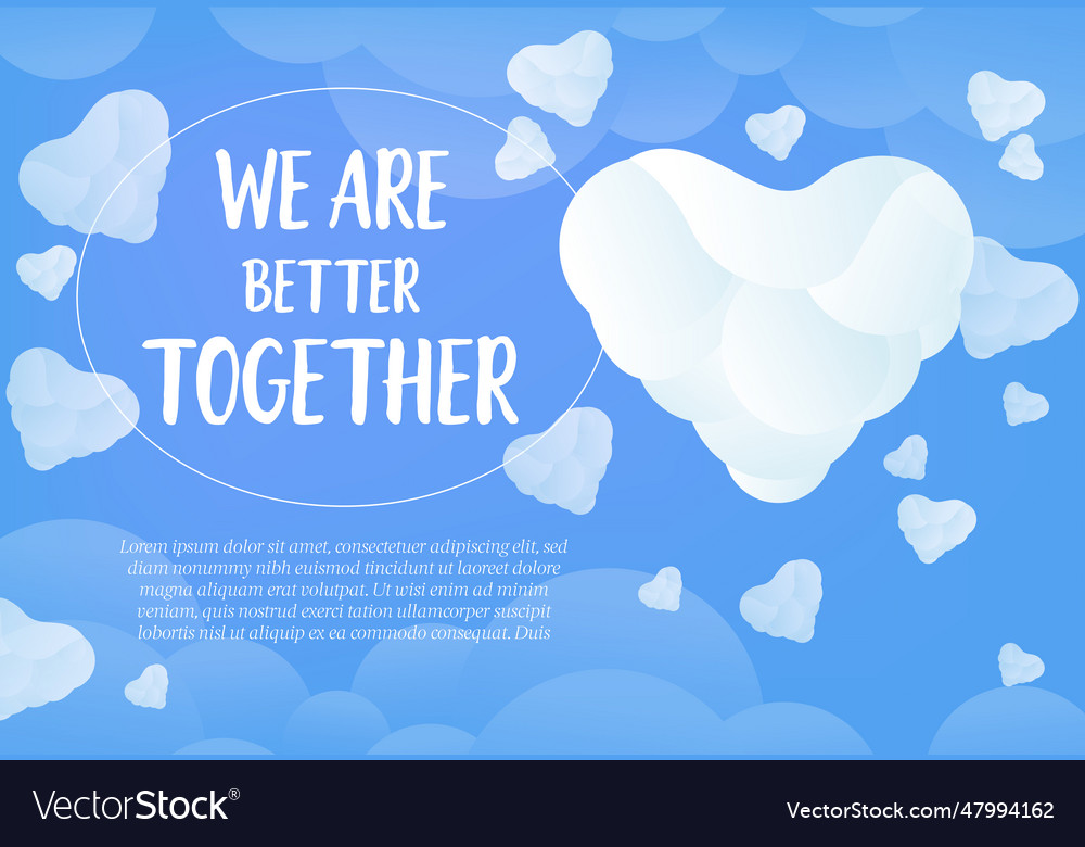 We are better together lettering with heart shaped