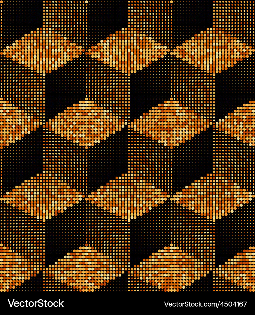 3D Halftone Cubes Gold Metal Colors Seamless Vector Image