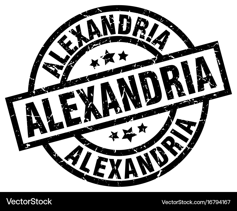 Alexandria black round grunge stamp Royalty Free Vector