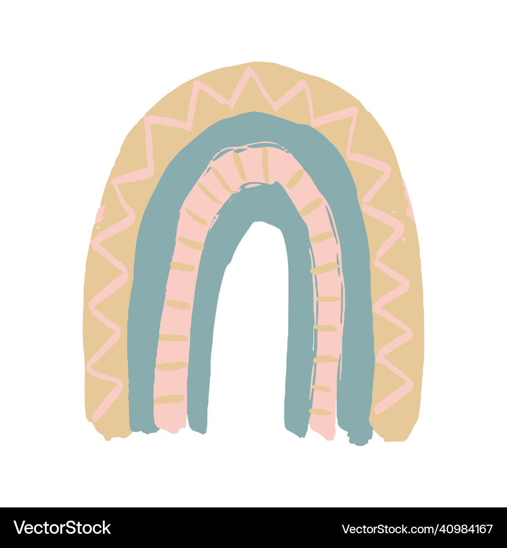 Baby pastel rainbow cute nursery doodle Royalty Free Vector