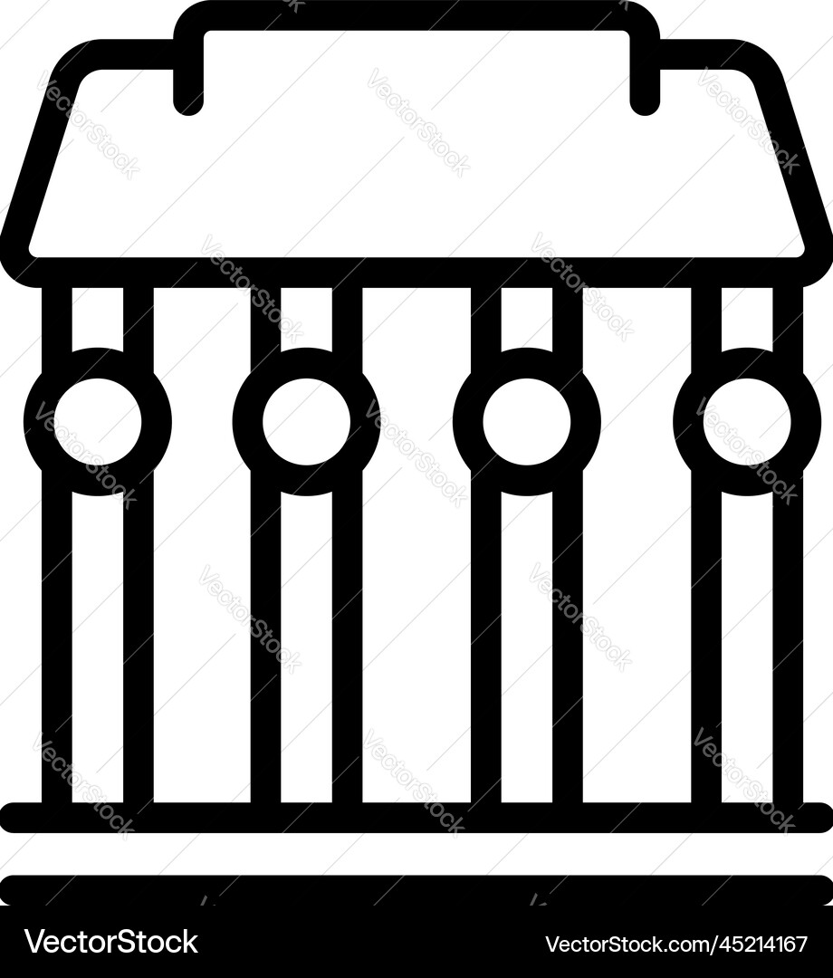 Backyard pergola icon outline house patio Vector Image