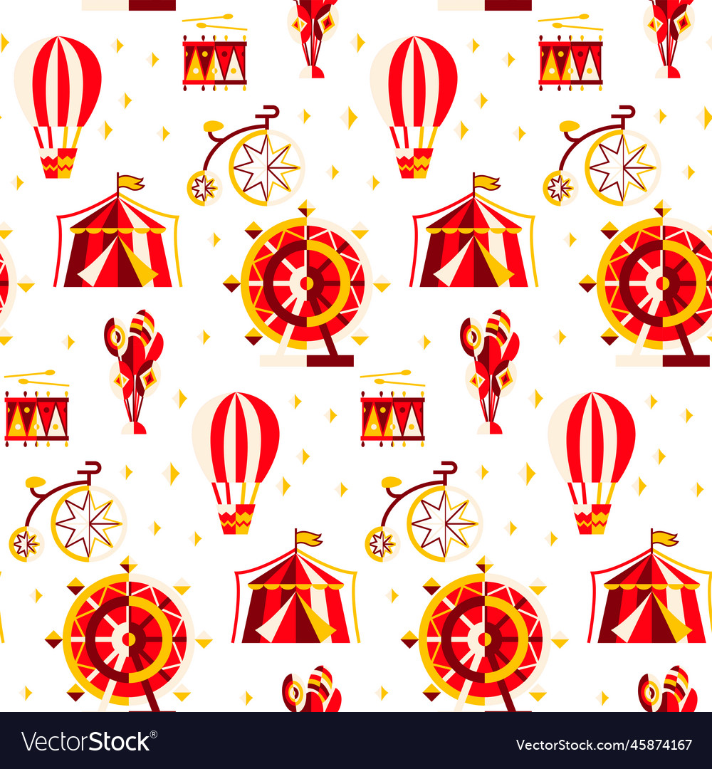 Circus festive seamless pattern Royalty Free Vector Image