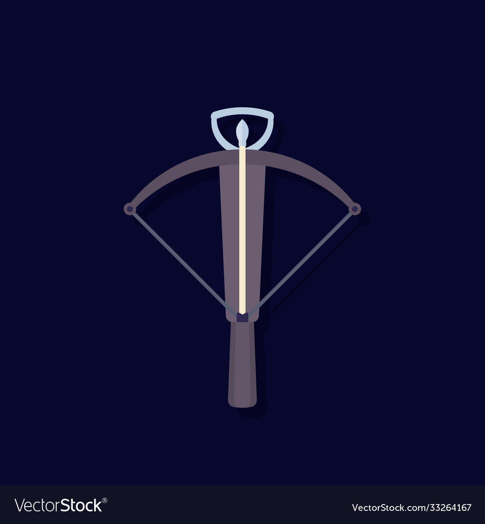 Crossbow icon flat design Royalty Free Vector Image