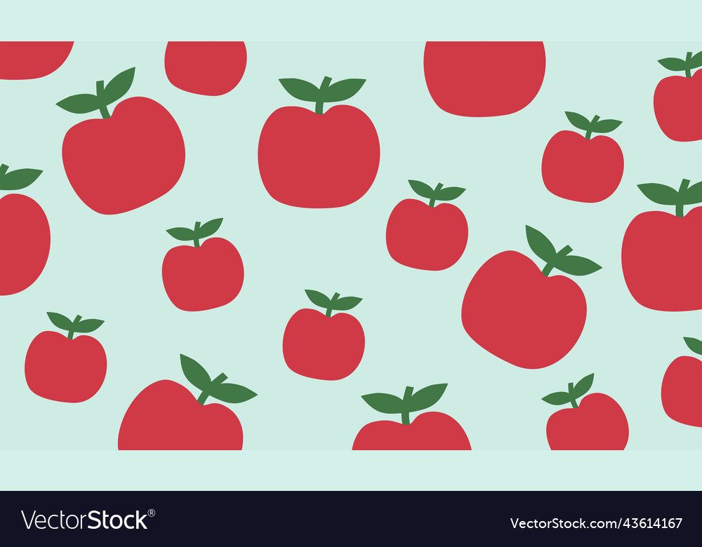 Cute apple fruit pattern background design Vector Image