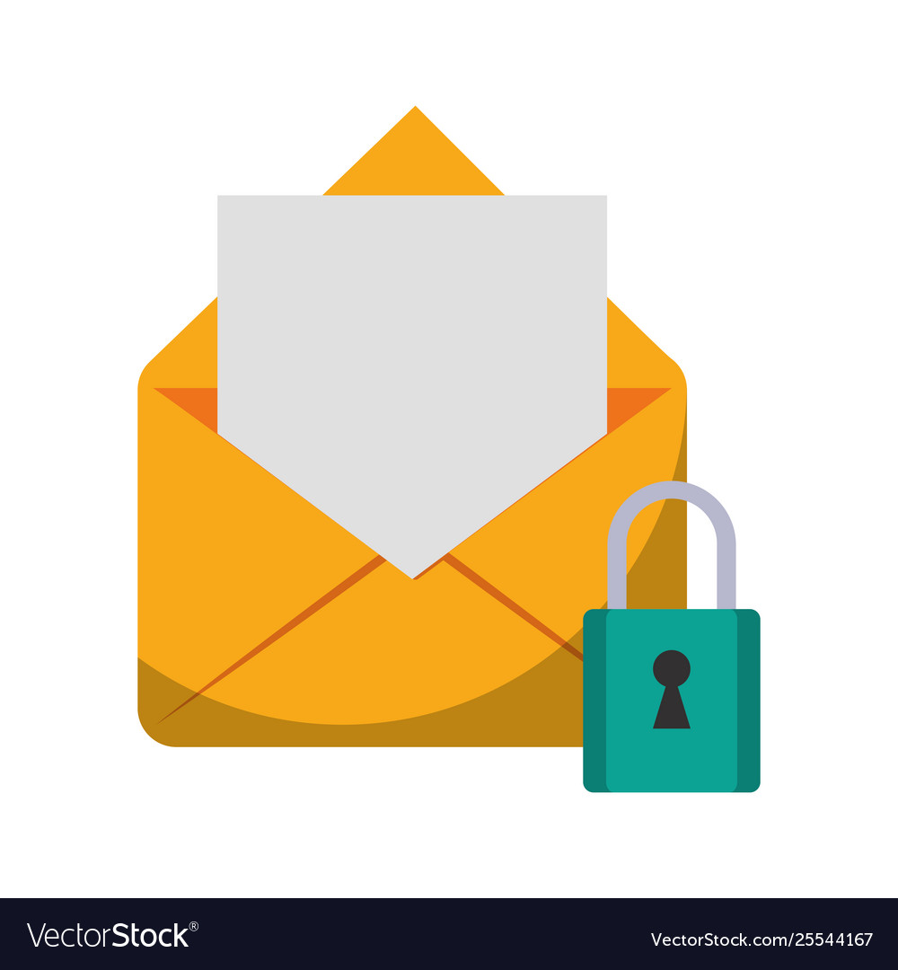 Email security padlock symbol Royalty Free Vector Image