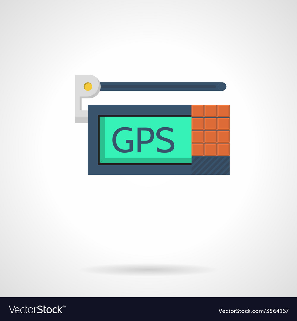 Gps device flat icon Royalty Free Vector Image
