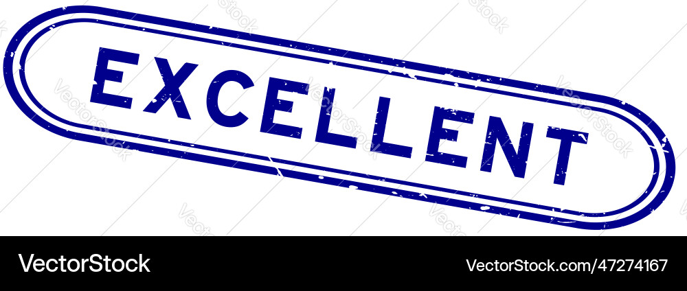 Grunge blue excellent word rubber seal stamp Vector Image