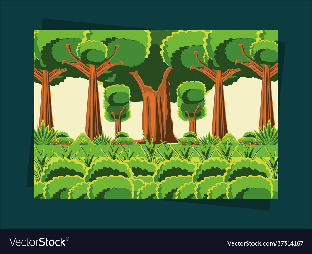 Landscape forest trees Royalty Free Vector Image