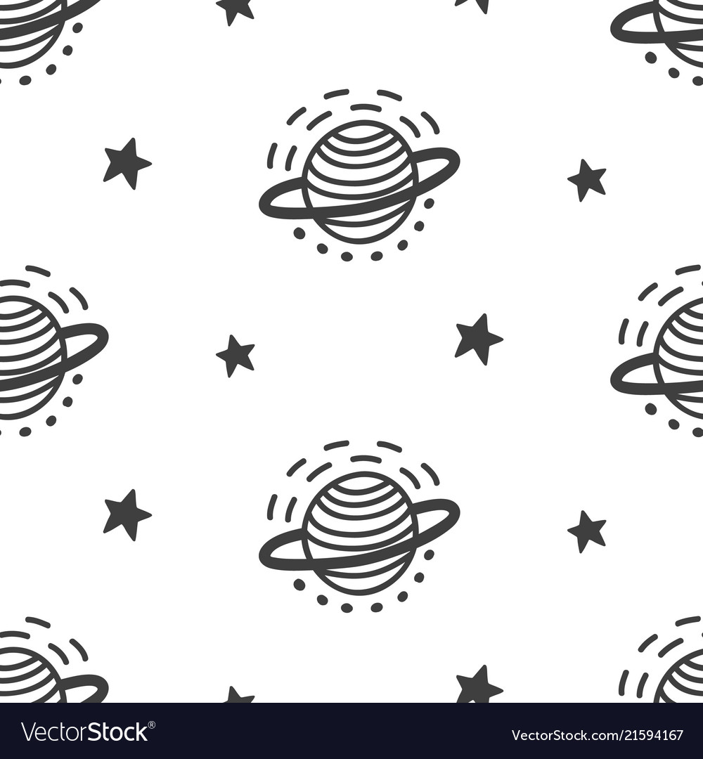 Outer space seamless pattern Royalty Free Vector Image