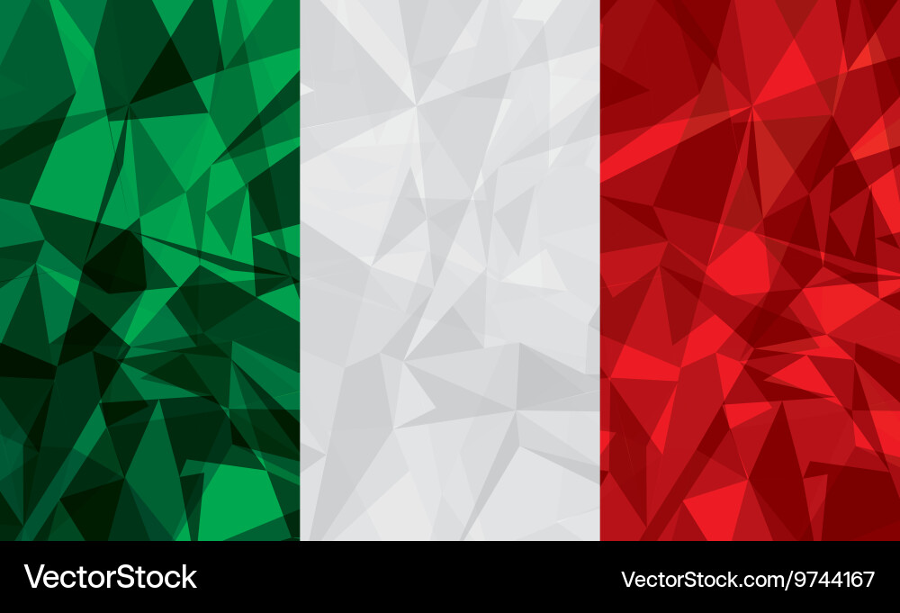Polygonal flag icon italy culture design Vector Image